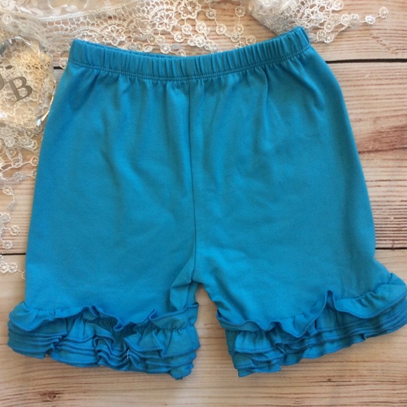 Bottoms | Boutique Girls Bright Blue Triple Ruffle Shorts | Poshmark